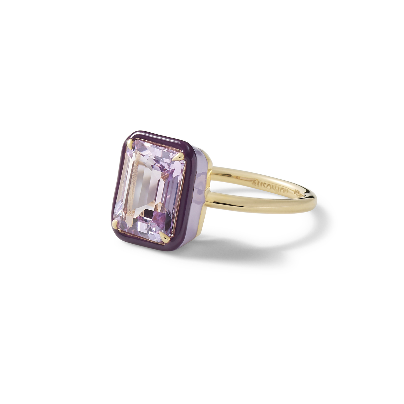 RECTANGULAR COCKTAIL 14-carat gold, emerald and enamel ring | Lulu's ...