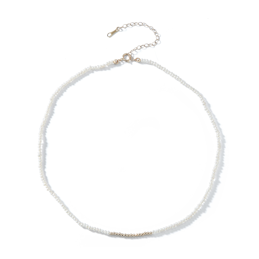 DANCING PEARL AND GOLD BEAD 14-carat gold necklace | Lulu's Collective